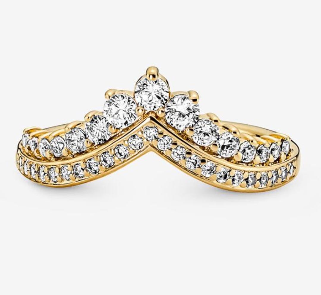 Pandora Timeless Wish Tiara Gold Ring - Etsy