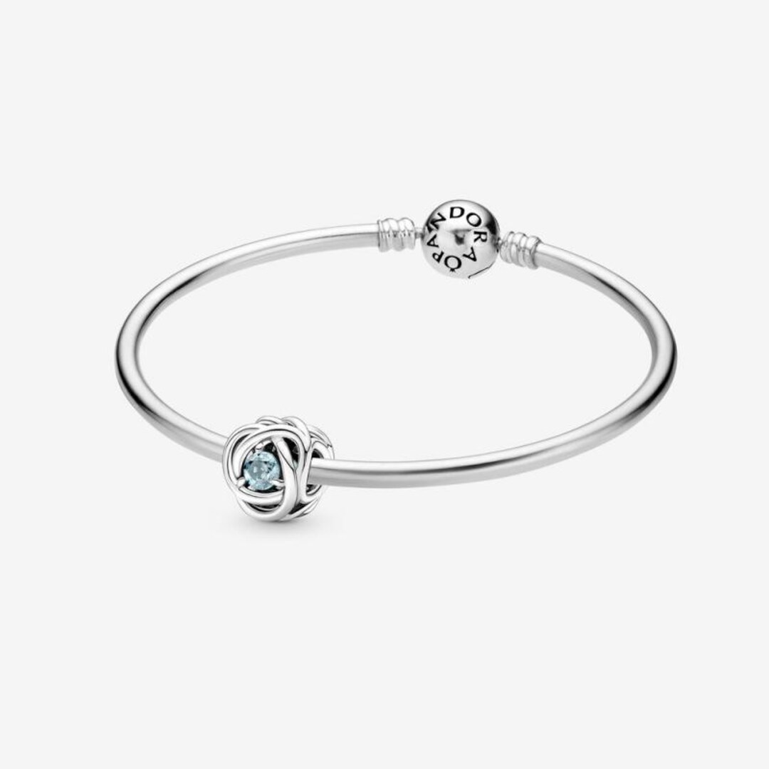 Pandora March Birthstone Charm Eternity Circle Bangle Gift Set Ale S925 ...