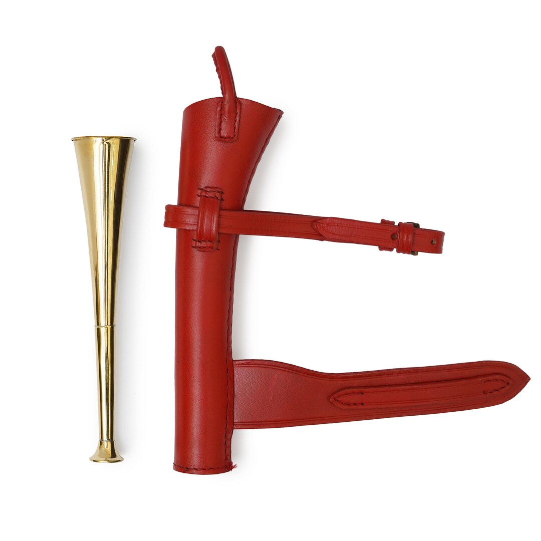 Plain Brass Horn With Brass Mouthpiece & Leather Case – Traditional Fox ...