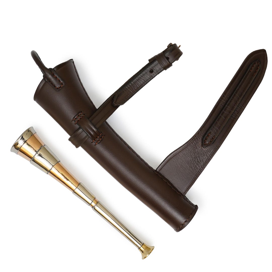 Traditional Brass & Copper Hunting Horns With Leather Case – Multiple ...