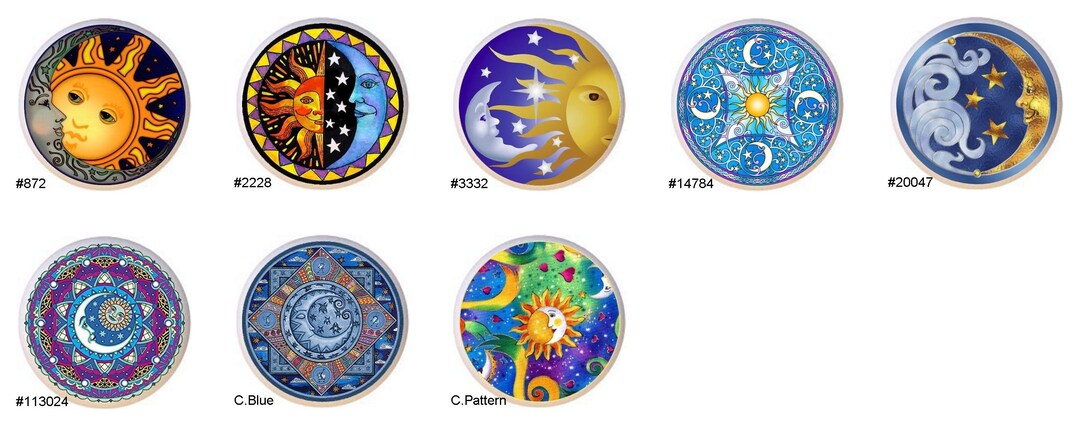 Celestial Sun, Moon & Stars Ceramic Drawer Pulls - Astrology Decor - Etsy