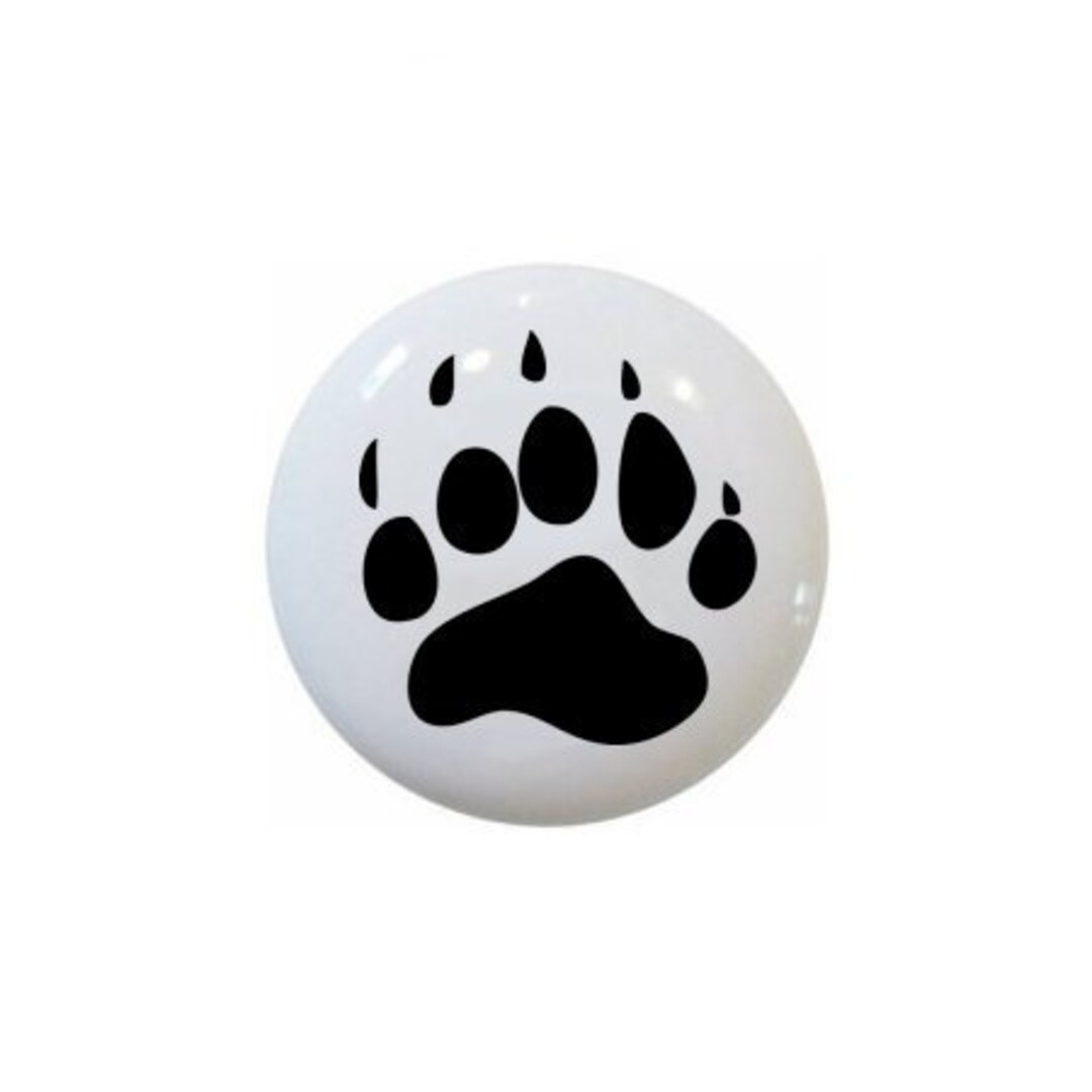 Bear Paw Print Bears DECORATIVE Glossy Finish Ceramic Dresser Drawer ...