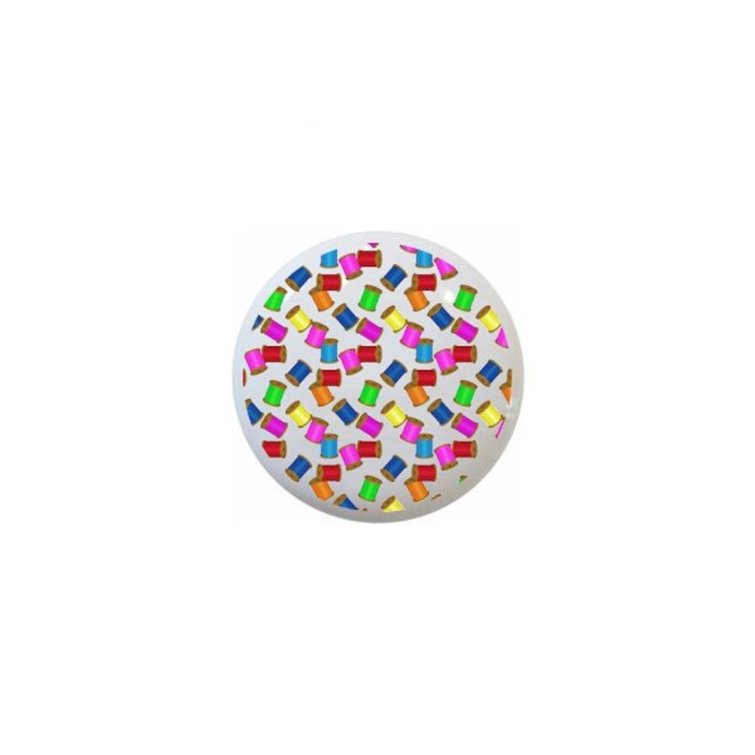 Spools of Thread Craft Sewing Decorative Ceramic Dresser Drawer Pulls ...