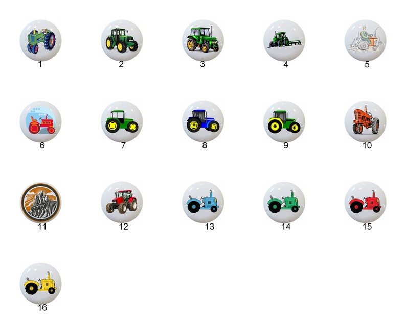 Farm Tractors DECORATIVE Ceramic Dresser Drawer PULLS Cabinet Cupboard ...
