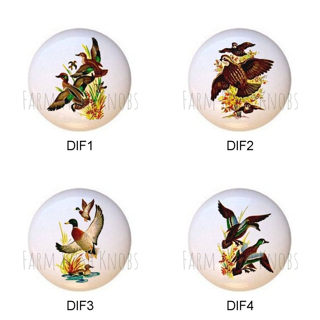 Duck Hunting Ceramic Drawer Pulls: Vintage-look Cabinet Knobs - Etsy