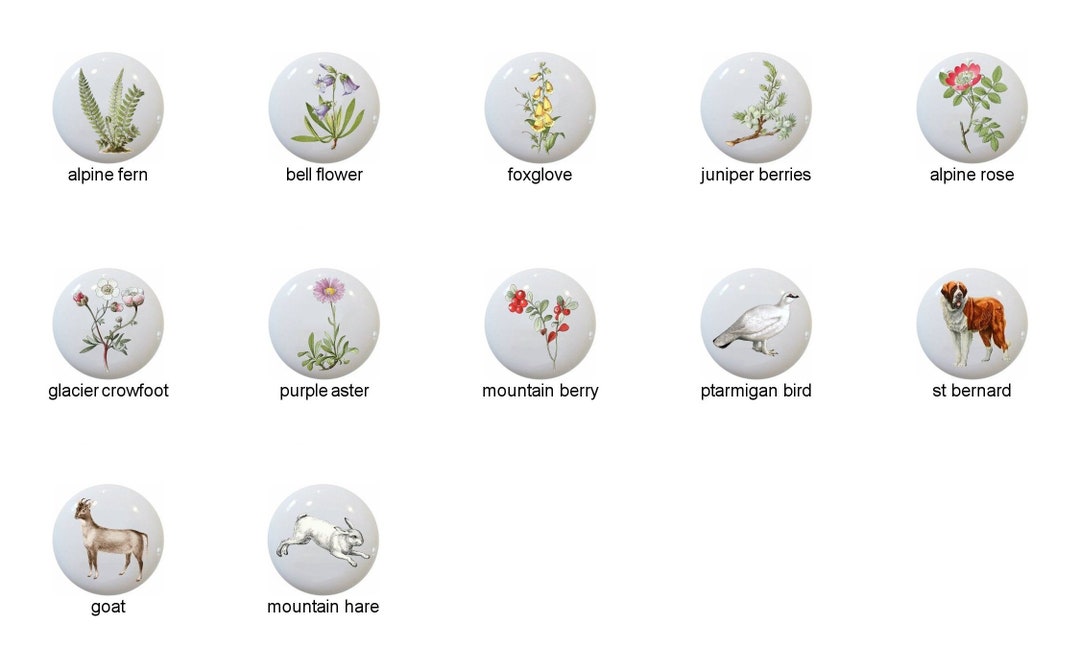 Swiss Alps Ceramic Dresser Knobs: Alpine Life Decor - Etsy