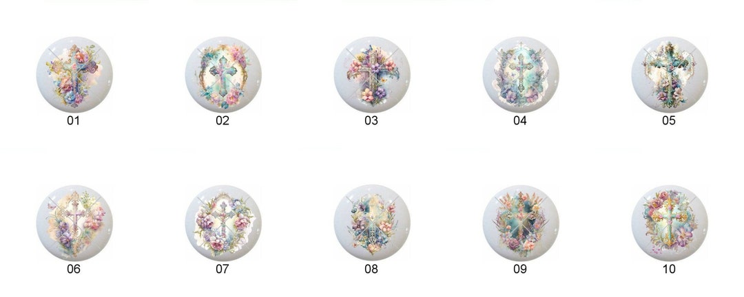 Watercolor Floral Cross Religious Christian Crosses by Yaw - 1.5 ...