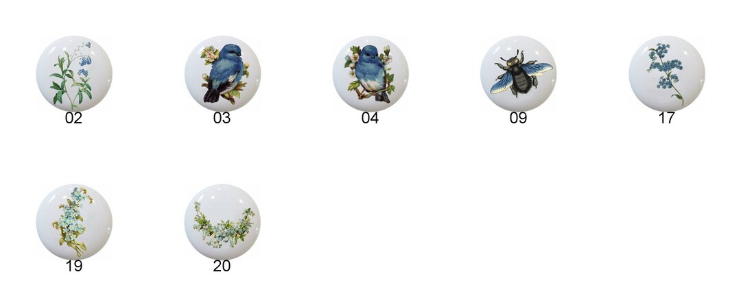 Forget Me Not by Tgf Blue Flowers Bird Bee DECORATIVE Ceramic Dresser ...