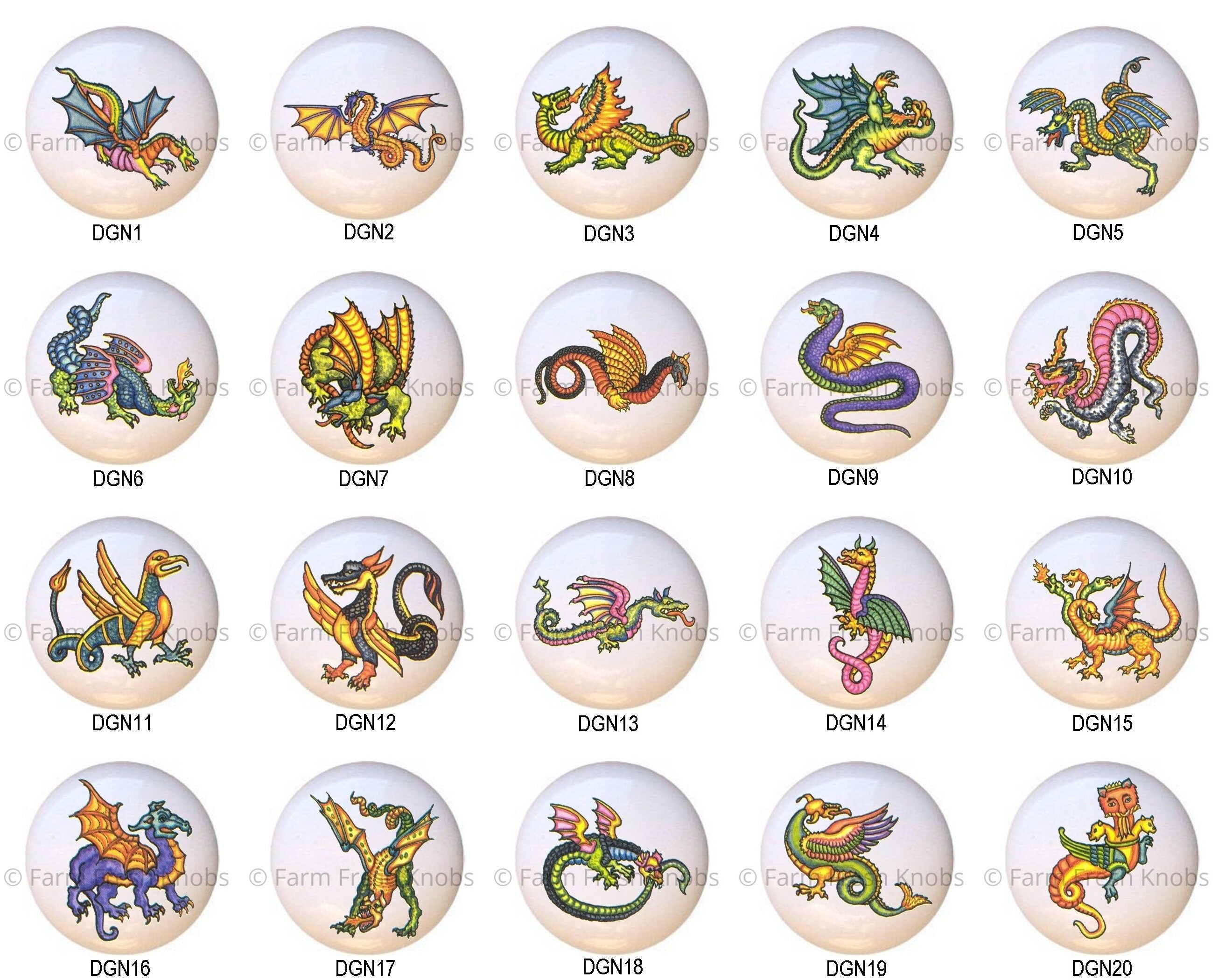 Dragons in Color Dragon Decorative Glossy Ceramic Drawer Pull Dresser ...