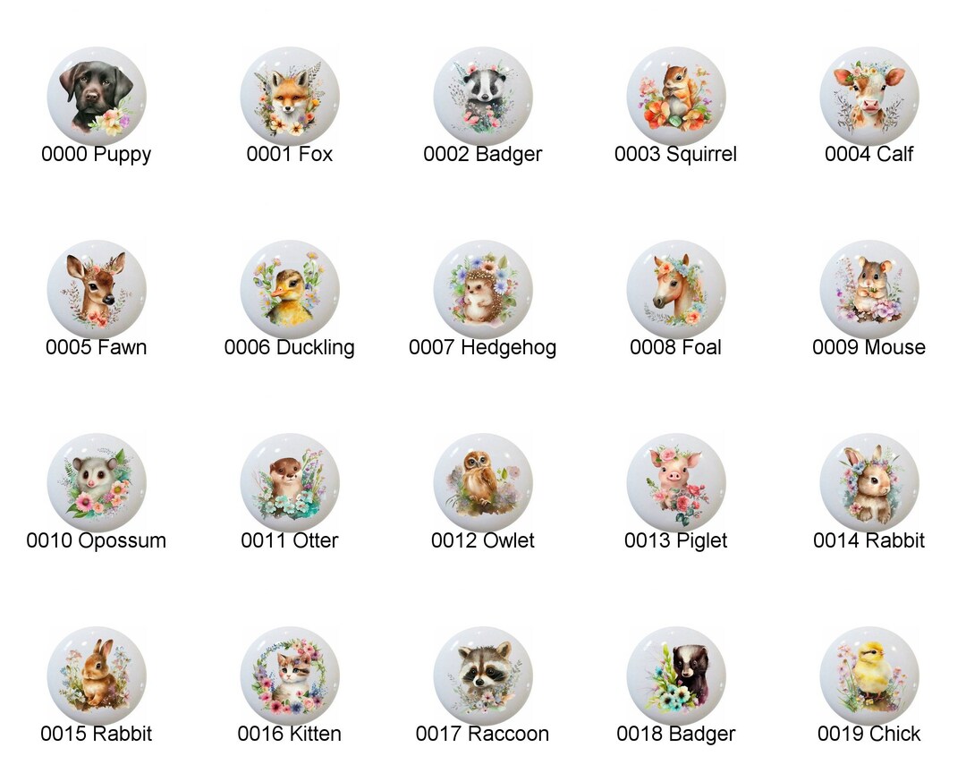 Watercolor Spring Baby Animals by D.C. DECORATIVE Ceramic Dresser ...