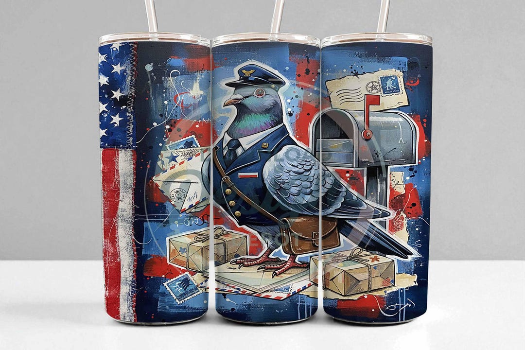 Mail Carrier Tumbler Wrap PNG | USPS Mailman Bird Sublimation Design ...