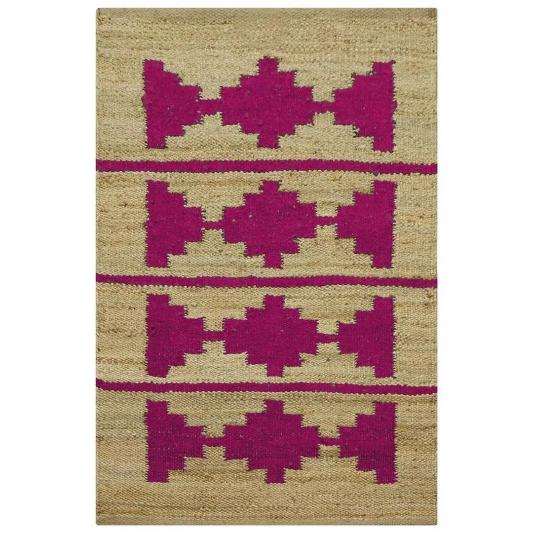 Handwoven Hemp Jute Rug, Geometric Pattern Rug, Boho Style Jute Rug ...