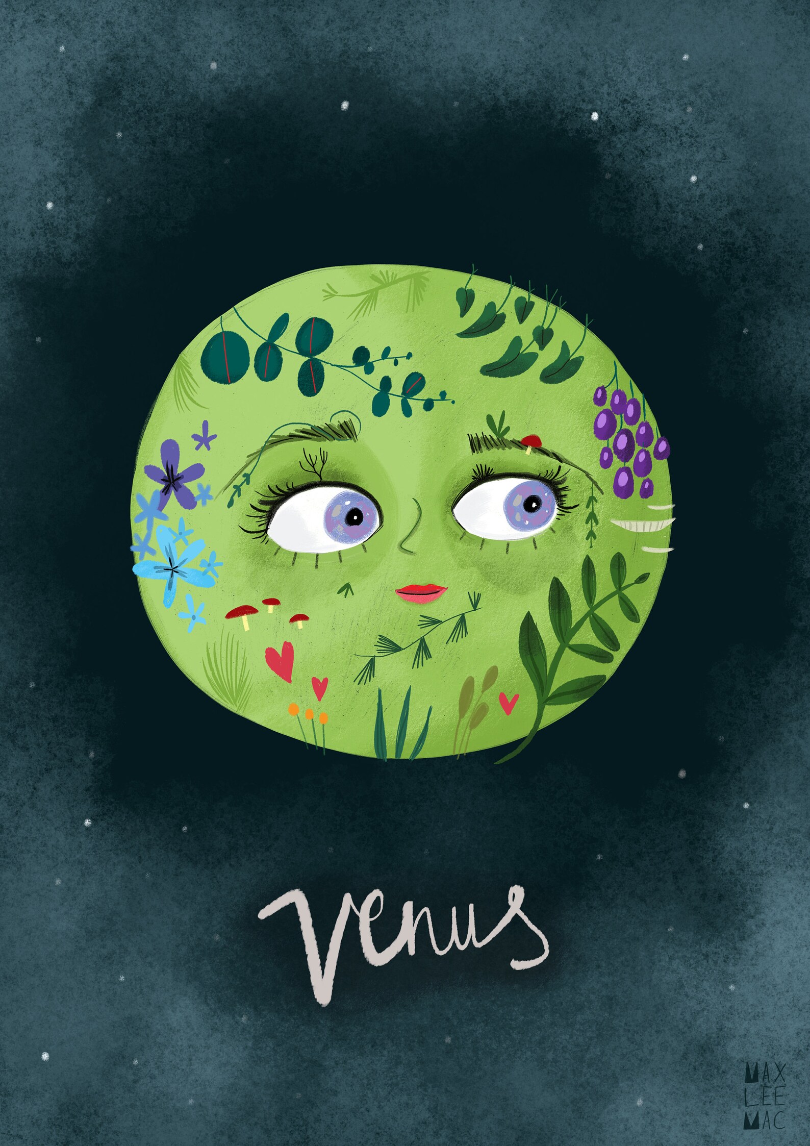 Venus Planet Illustration Print A4 / 8.3 X 11.7 - Etsy