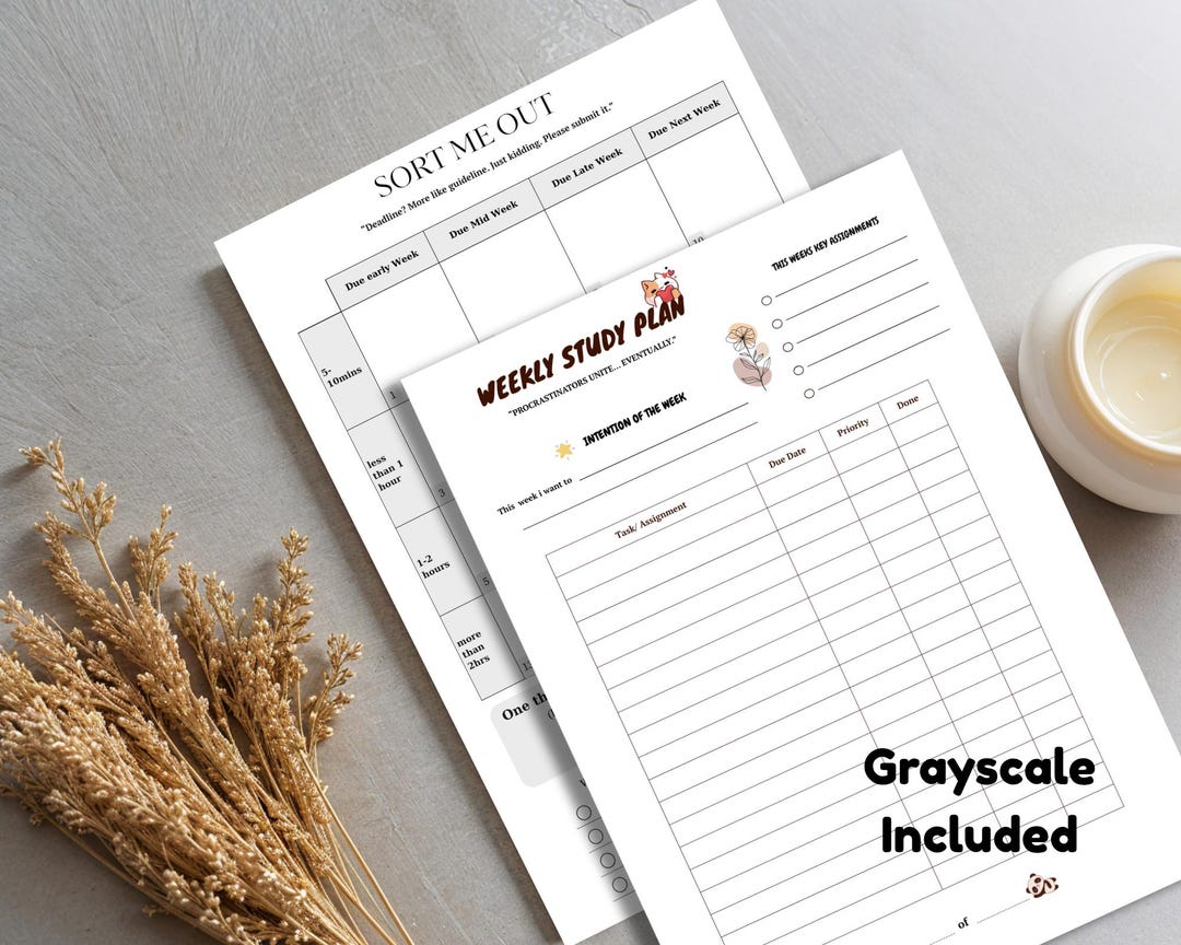 Kawaii Weekly Study Planner – A4 Printable Task Matrix PDF | Cute ...