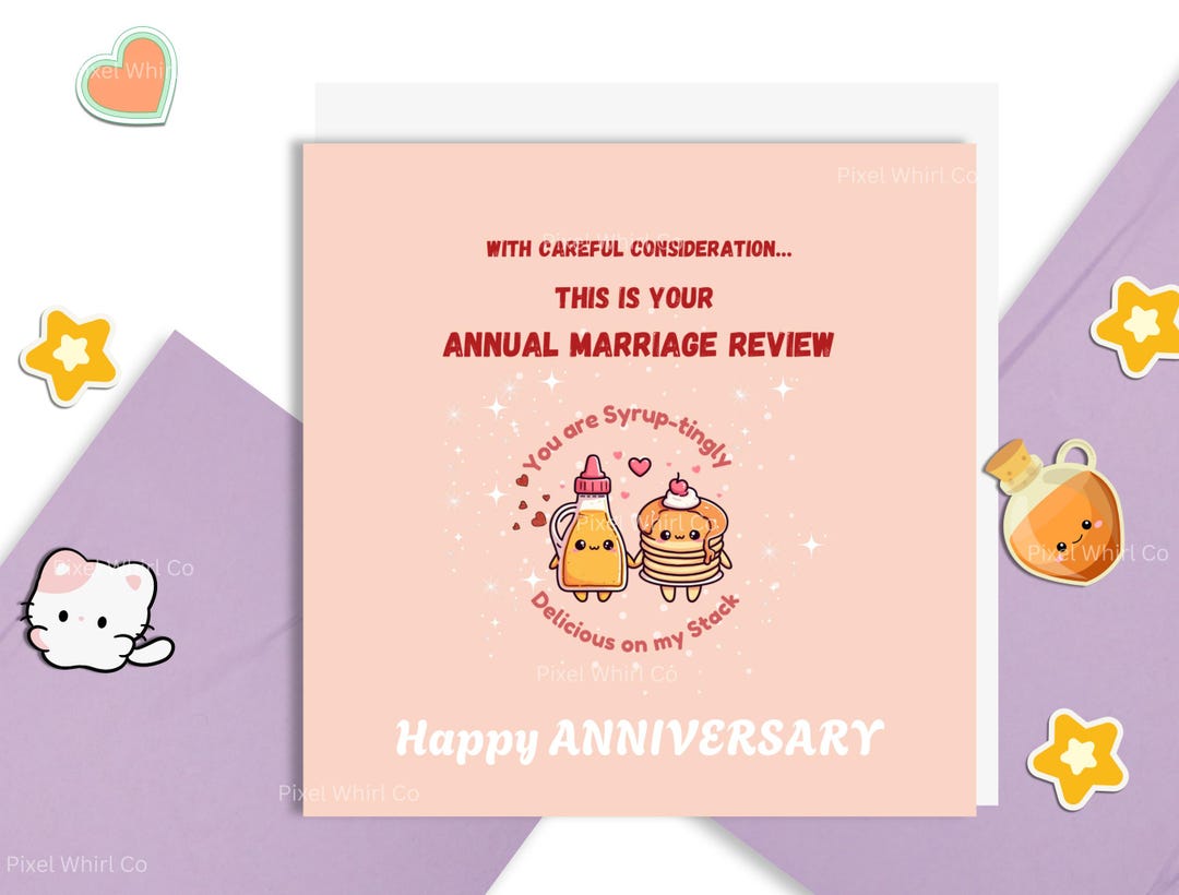 Kawaii Pancake Anniversary Card: Food Pun Love Note - Etsy