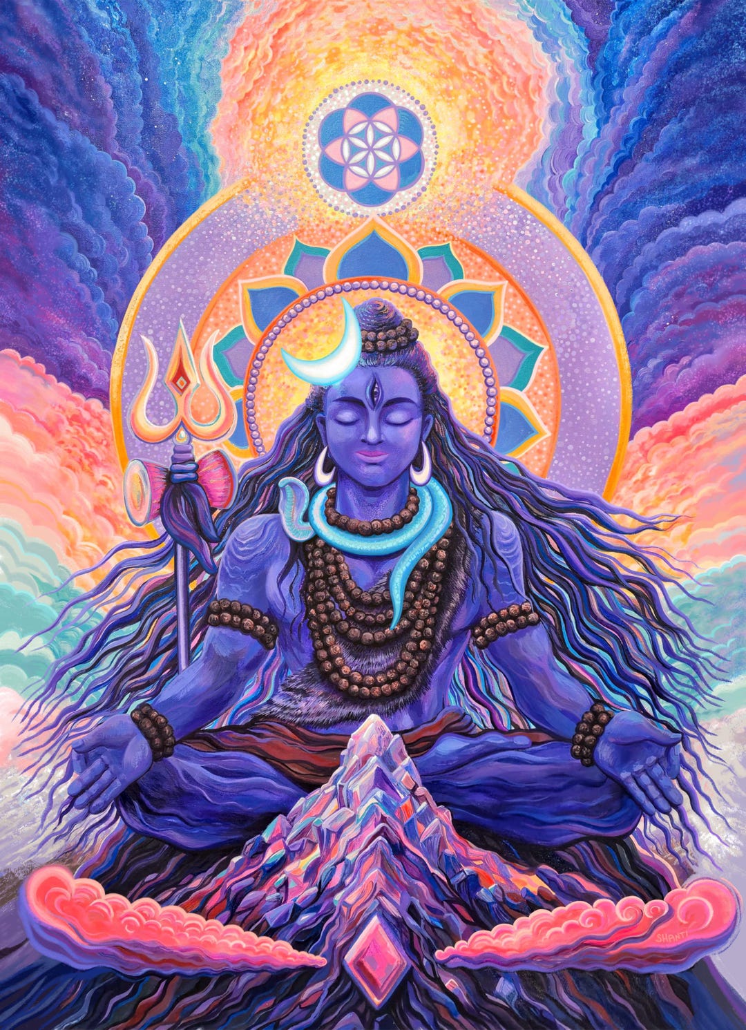 Shiva Cosmic Art Print: Original Painting, Aadi Yogi, Mahadev - Etsy