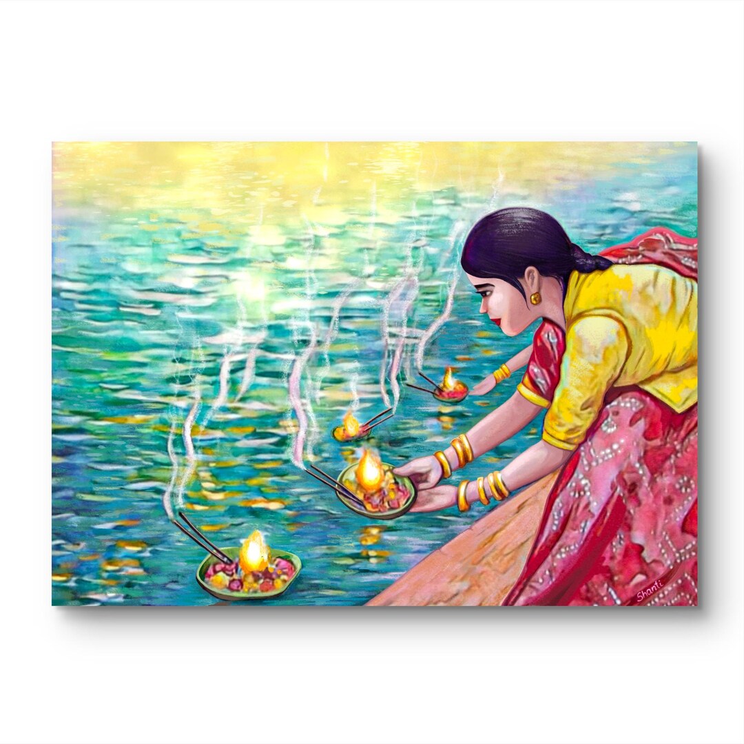 Ganga Puja Postcard - Etsy