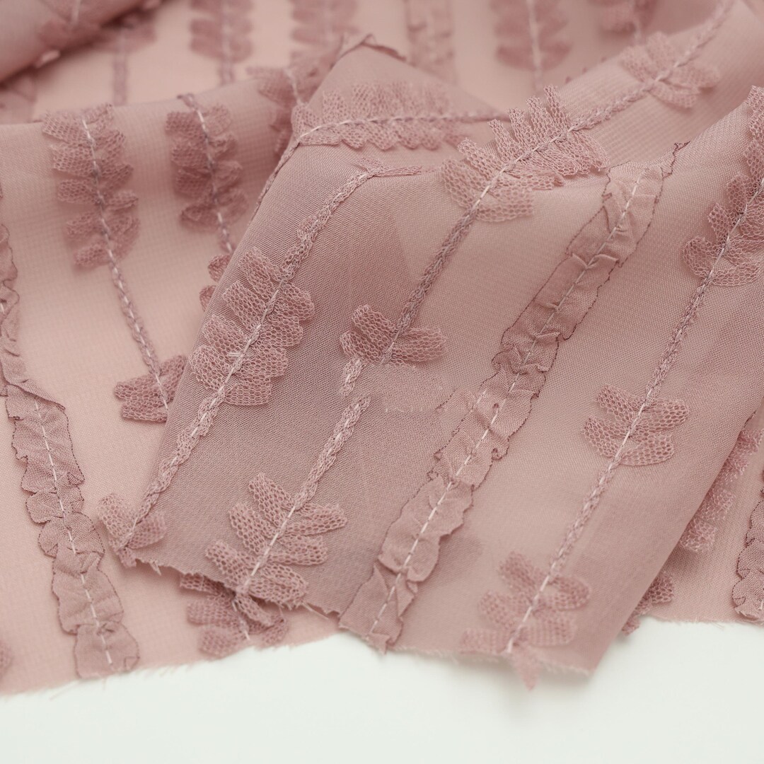 Dusk Purple Slippery Semi Transparent Stripe Fringe Cutting Chiffon ...