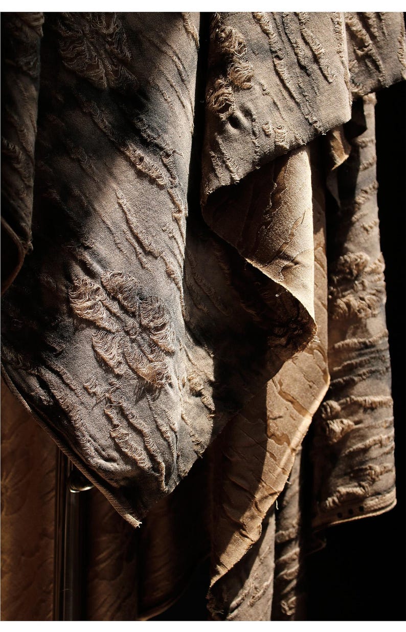 1.8 Meters Wide Dark Brown Tree Bark Tattered Tie Dyeing Vintage Fabric ...