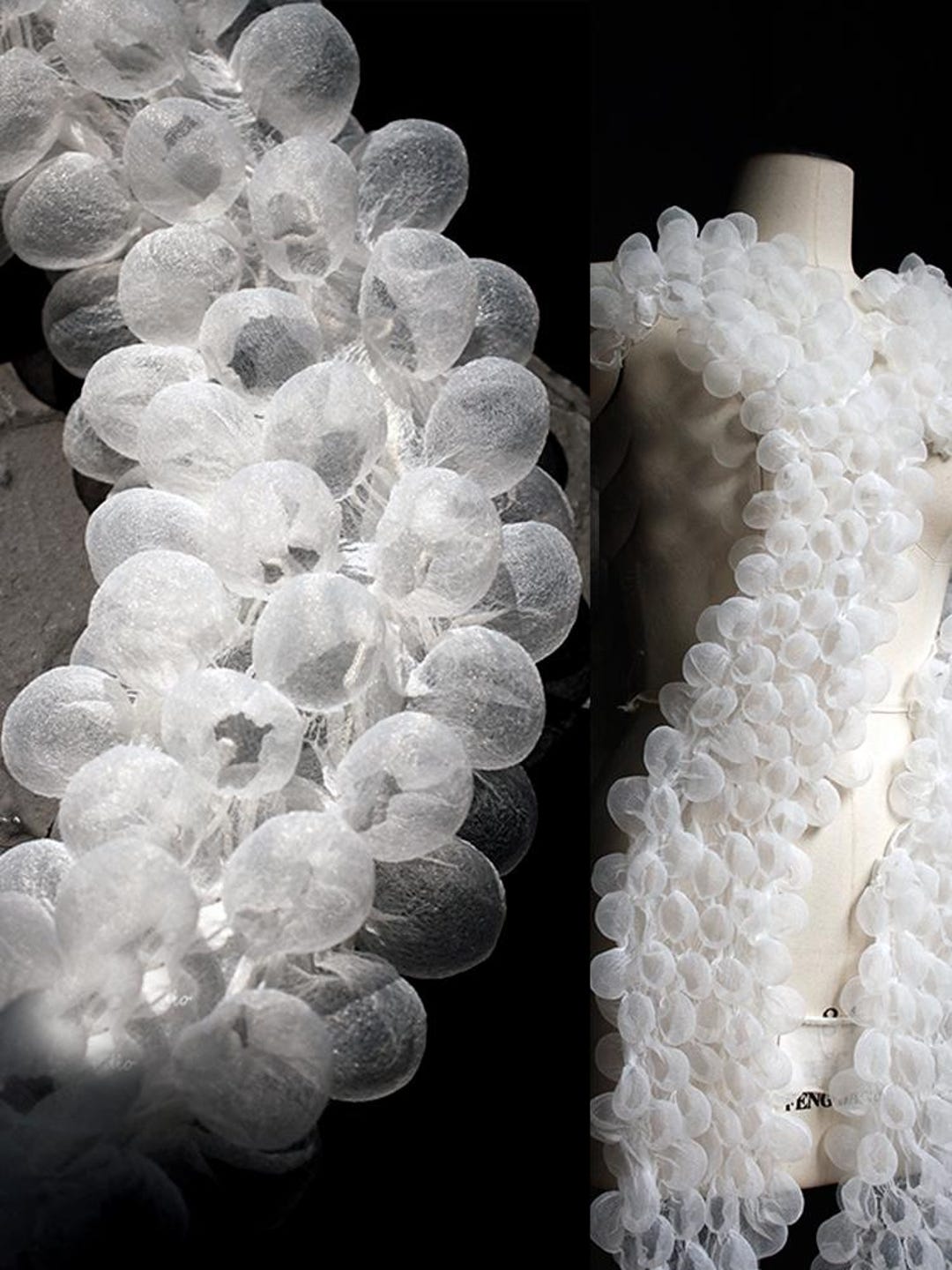 Ivory Lace Yarn Bubble Fabric Seersucker Gauze Tull DIY Dress Skirt ...