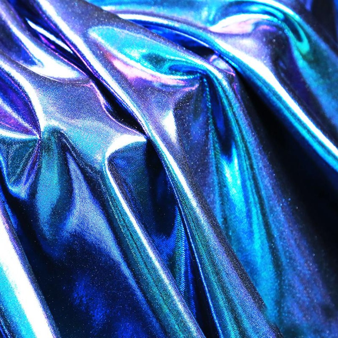 1.5 Meters Wide Lake Blue Purple Luster Fabric Elastic Knitted Latin ...