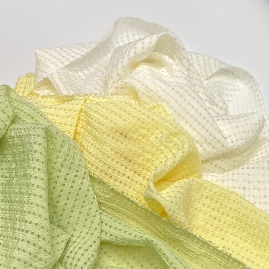 1.5 Meters Wide Green/yellow/apricot Mini Check Grid Translucent Hollow ...