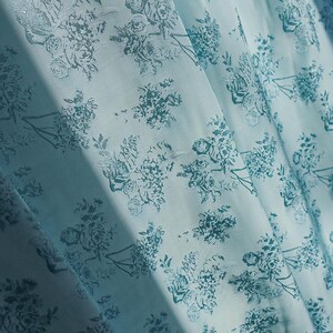 Blue/pink/green Rose Flower Royan Silk Jacquard Fabric Flowing Soft ...