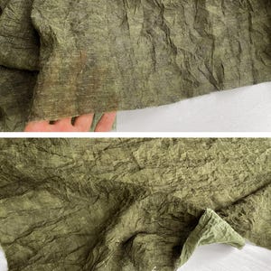 1.5 Meters Wide Green Wrinkled Texture Lightweight Cotton Blend Fabric ...