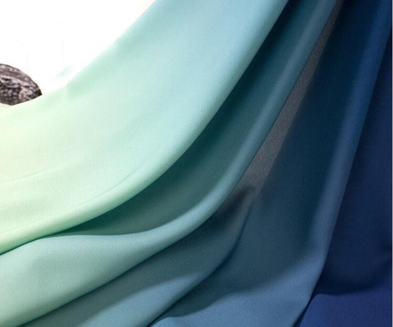 1x1.5 Meters Wide Green Blue Gradient Fabric Diy Sewing Child Dance ...