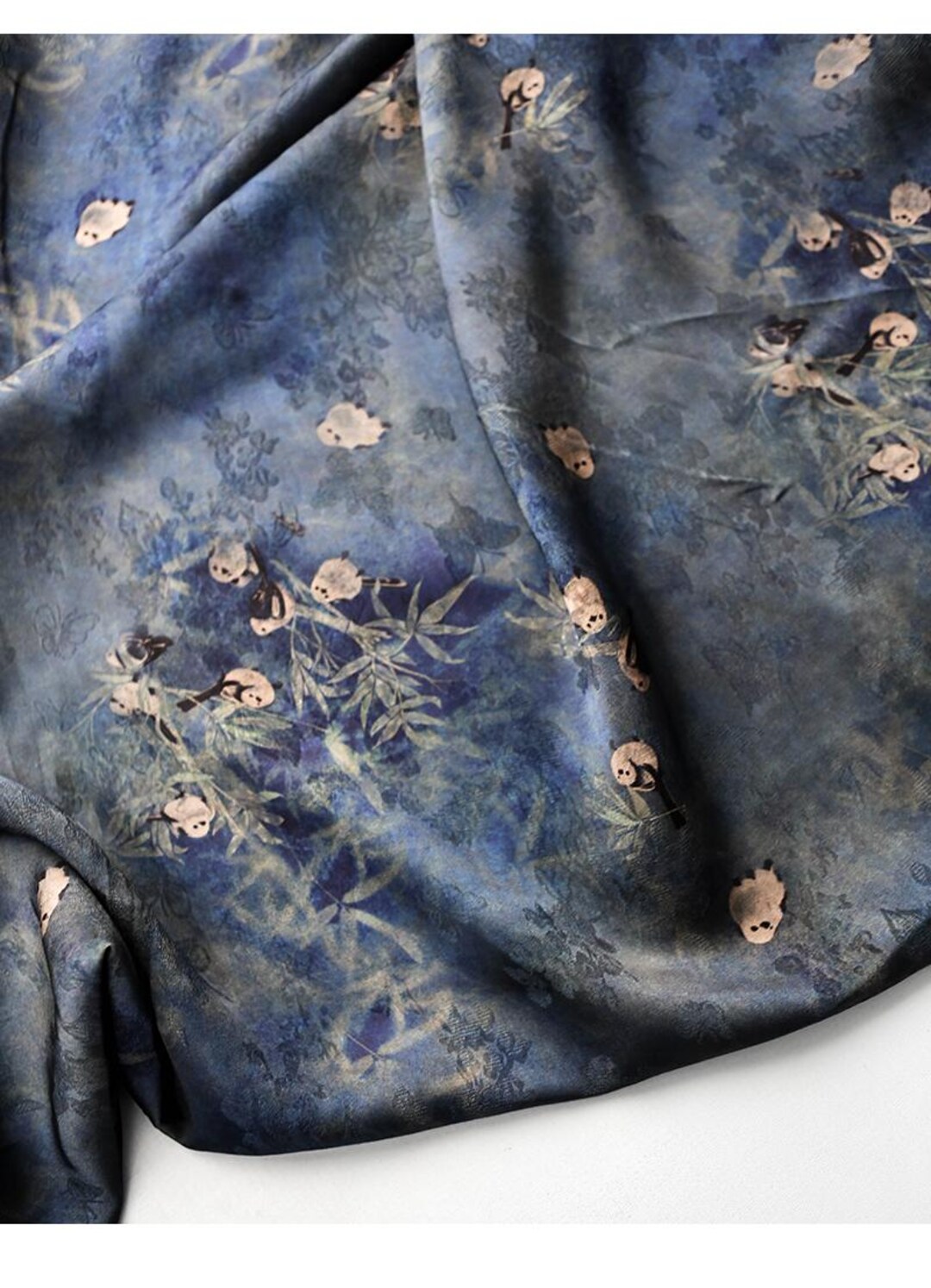 1.45 Meters Wide Blue Little Sparrow Printed Jacquard Fabric Yarn ...