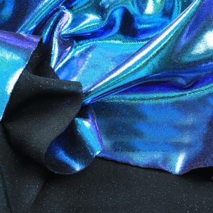 1.5 Meters Wide Lake Blue Purple Luster Fabric Elastic Knitted Latin ...