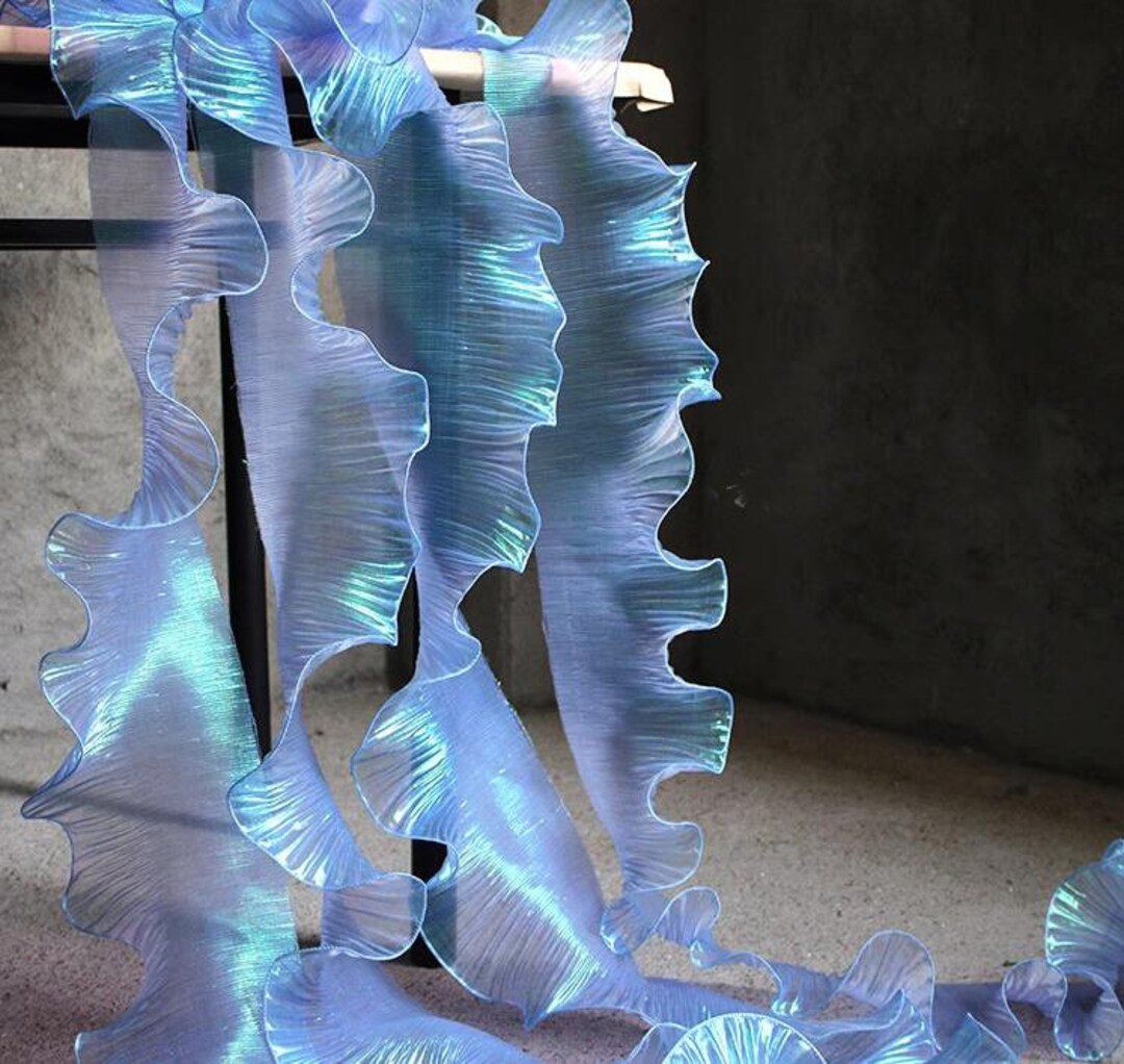 5 Meters 14cm 5.51 Wide Blue Ruffle Pleat Wrinkle Fabric Dress Skirt ...