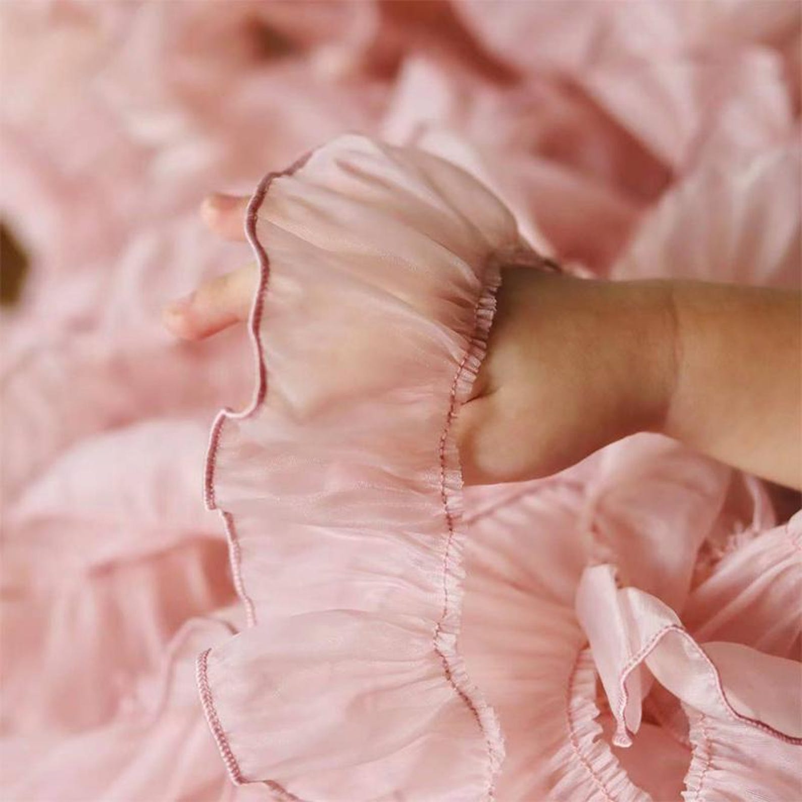 5 Meters 3-5cm Wide Ivory/pink/blue Soft Tulle Gauze Ruffle Pleat Child ...