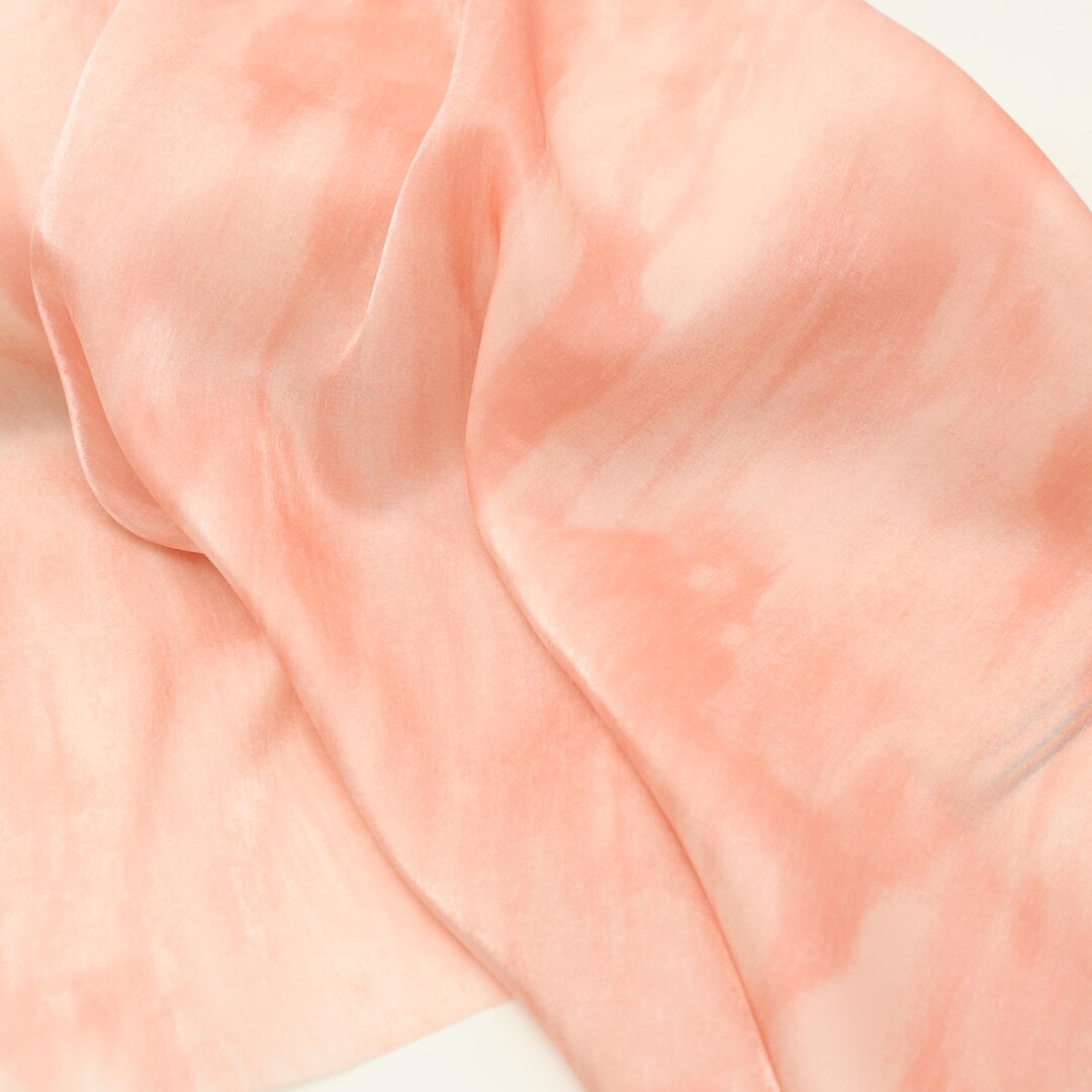 Pearlescent Luster Warm Pink Sky Blue Irregular Blend Organza Fabric ...