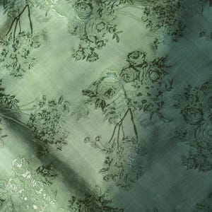 Blue/pink/green Rose Flower Royan Silk Jacquard Fabric Flowing Soft ...