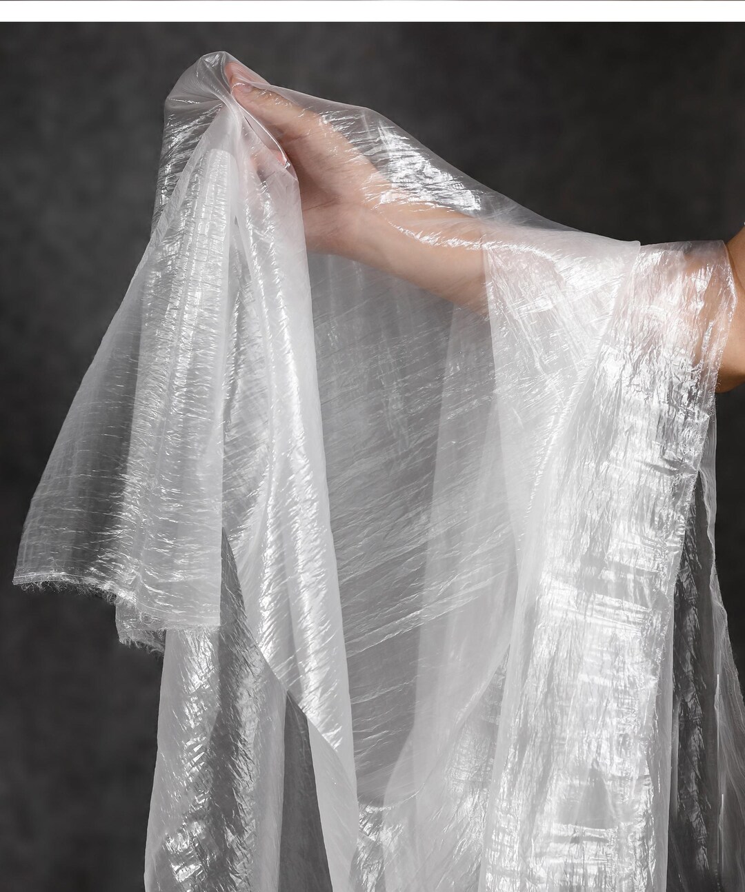 1.3 Meters Wide White Nylon Perspective Micro Textured Wrinkled Special ...