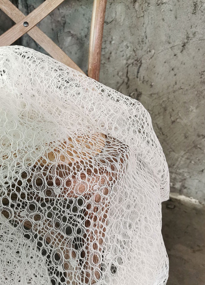 Black/white Hollow Mesh Dots Texture Fabric Wedding Dress Party Evening ...