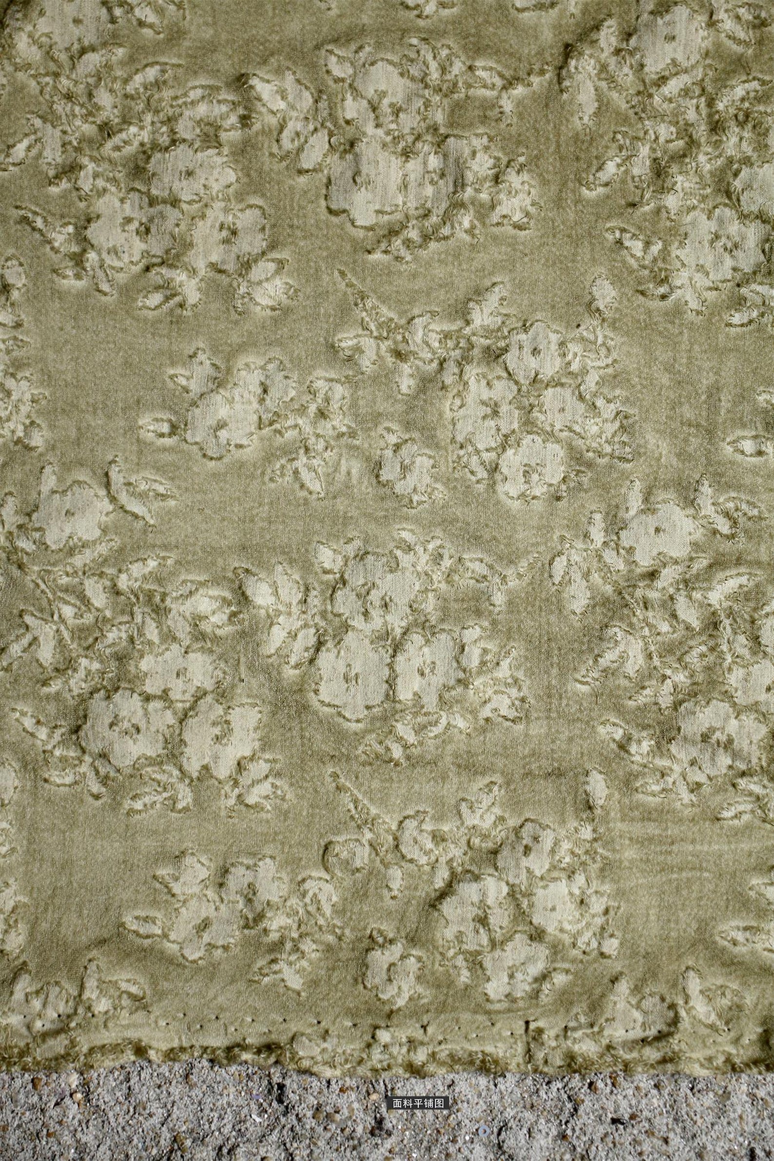 1.5 Meters Wide Vintage Stir Fried Green Texture Elastic Knitted Fabric ...