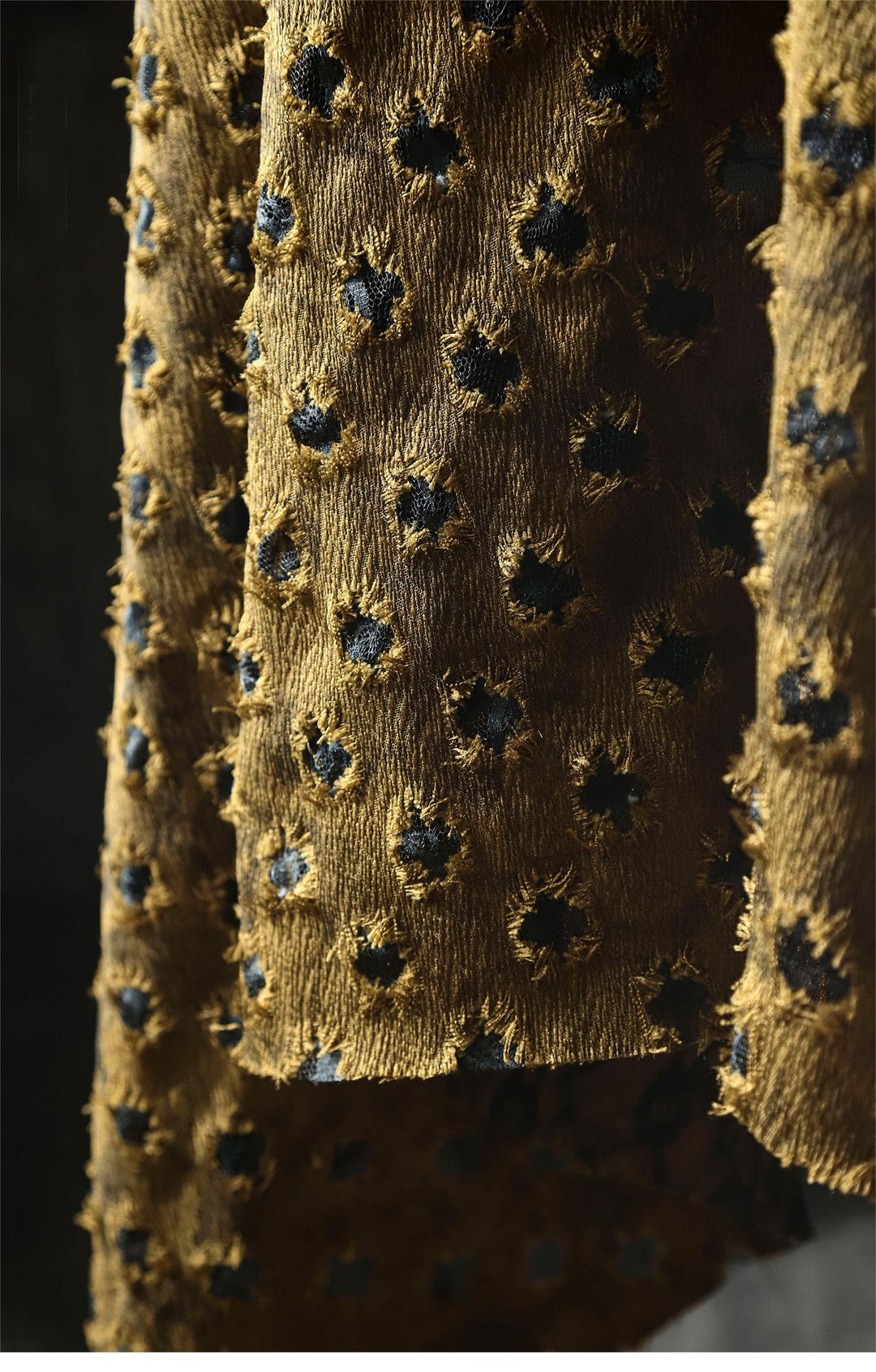 1.45 Meters Wide Gray/tan Mottled Hollow Perforated Texture Fabric ...