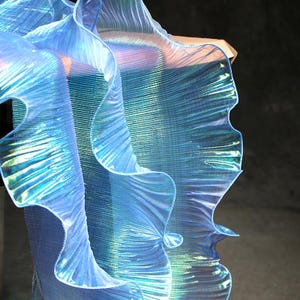 5 Meters 14cm 5.51" Wide Blue Ruffle Pleat Wrinkle Fabric Dress Skirt ...
