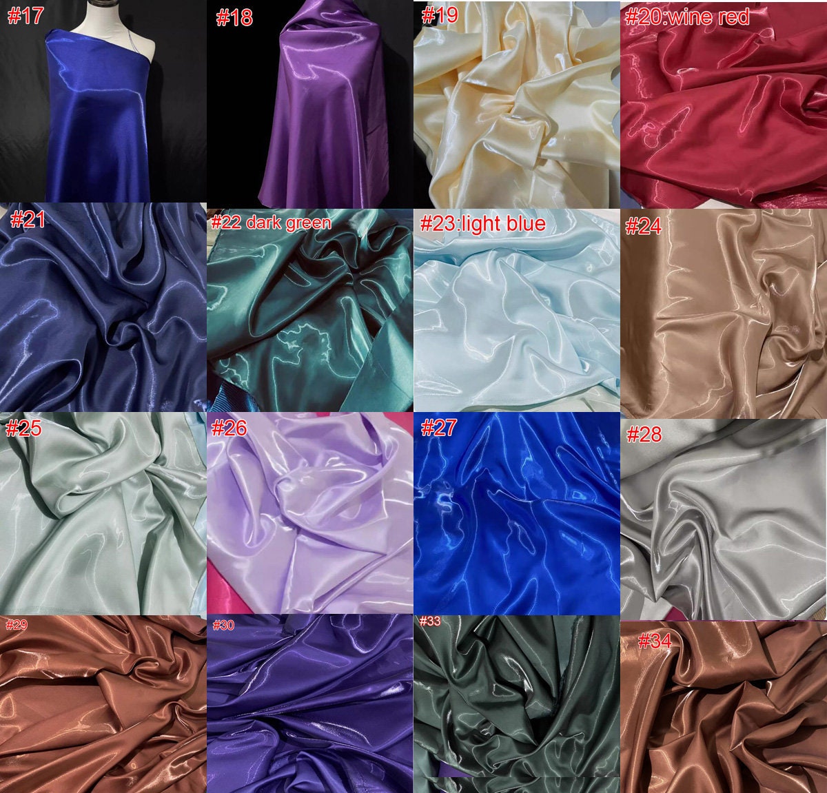 Glossy Liquid Satin Fabric Shiny Skirt Smooth Crystal Silk Wedding ...
