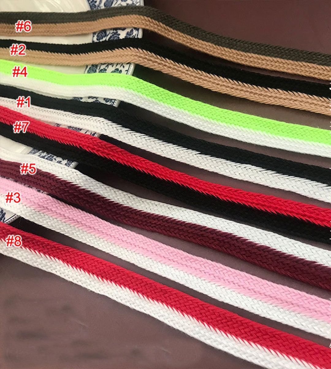 10 Yards/lot 1.5cm 0.59 Inches Wide Red/white/black Braid DIY Fabric ...