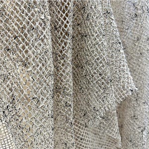 1.4 Meters Wide Beige Linen Woven Cotton Grid Mesh Fishing Net Fabric ...