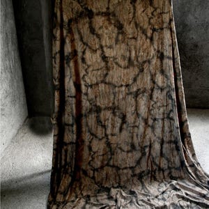 1.8 Meters Wide Dark Brown Tree Bark Tattered Tie Dyeing Vintage Fabric ...