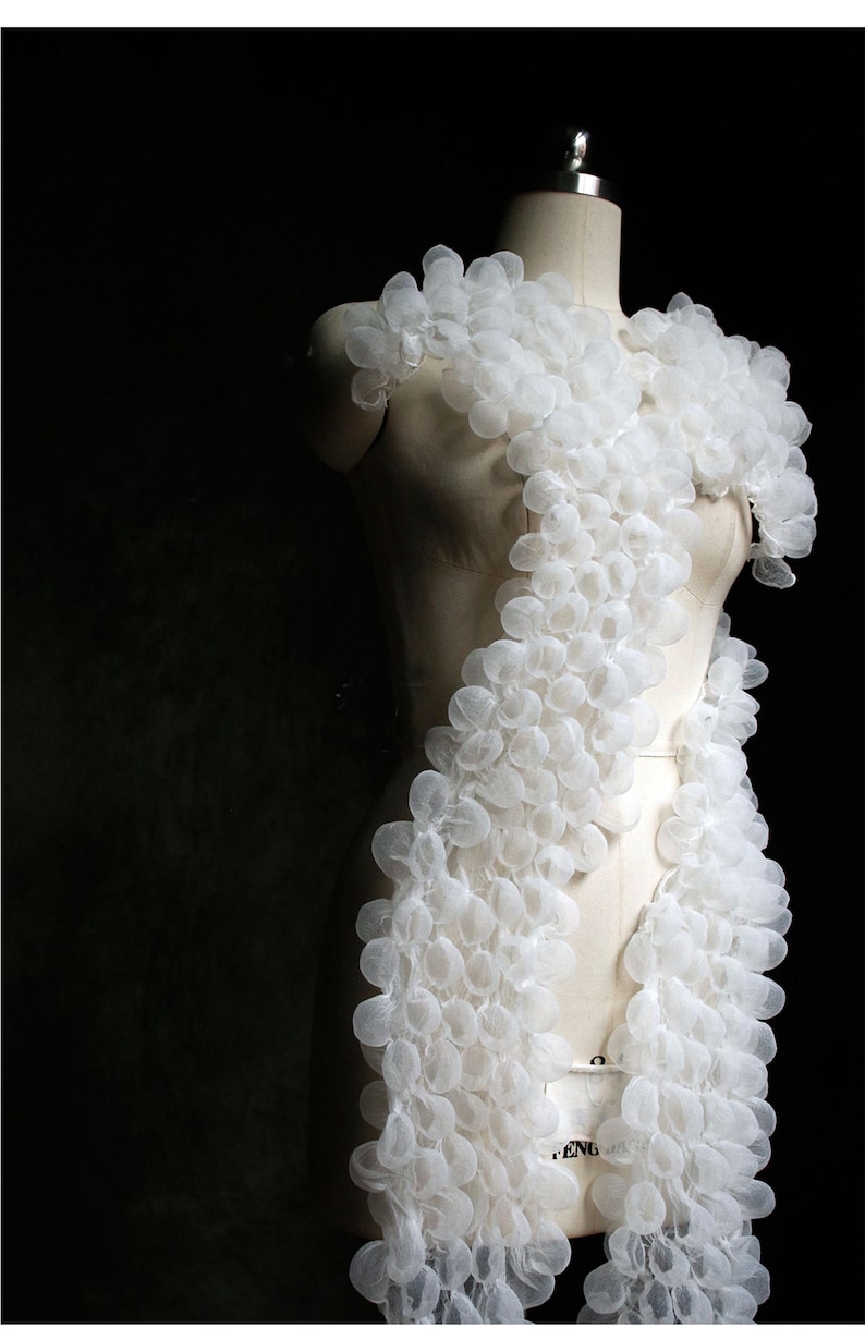 Ivory Lace Yarn Bubble Fabric Seersucker Gauze Tull DIY Dress Skirt ...