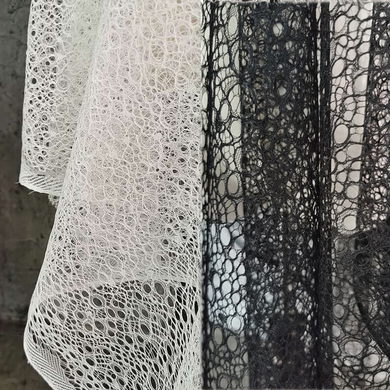 Black/white Hollow Mesh Dots Texture Fabric Wedding Dress Party Evening ...