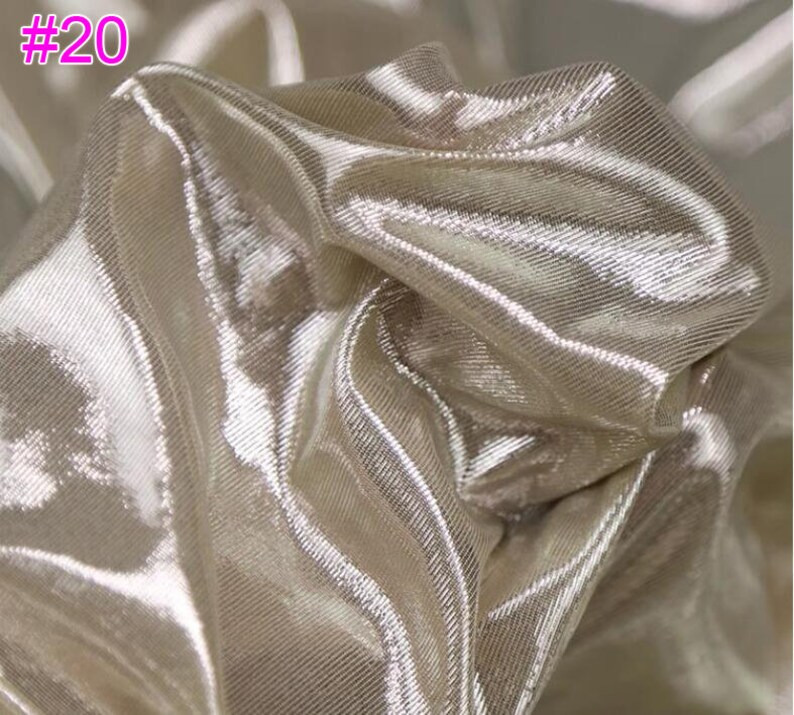 1 45 Meter Wide Liquid Metal Texture Hot Gold Shiny Fabric Elastic