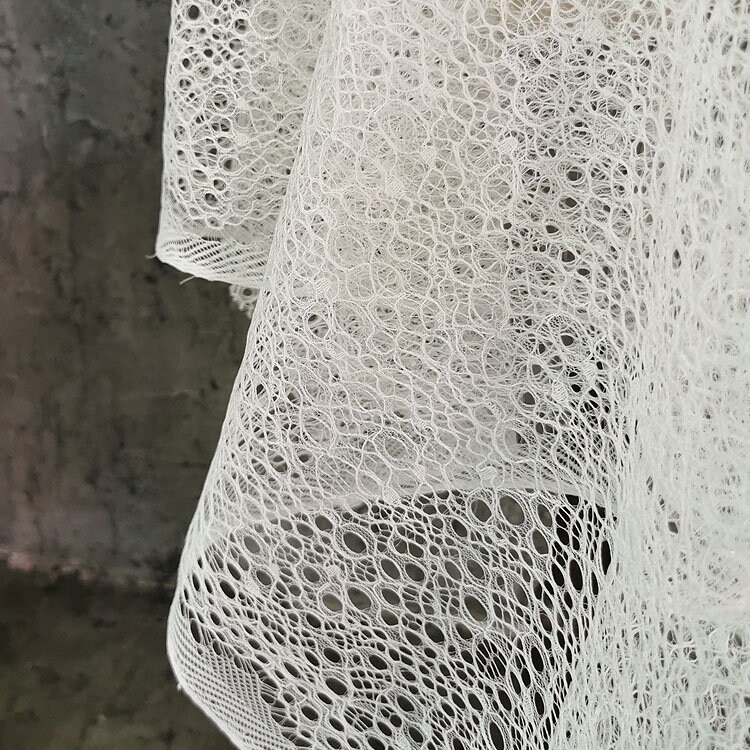 Black/white Hollow Mesh Dots Texture Fabric Wedding Dress Party Evening ...