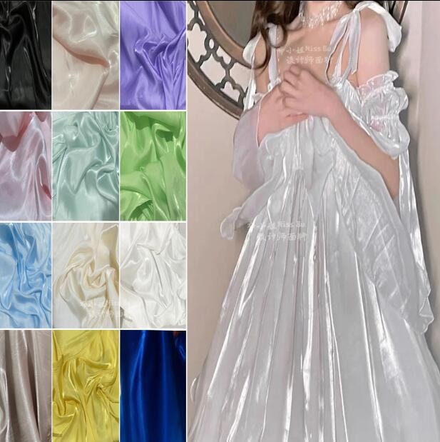 Pearl Satin Fabric Wedding Party Dress Silk Liquid Crystal - Etsy