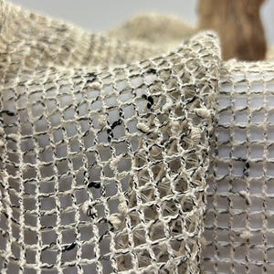 1.4 Meters Wide Beige Linen Woven Cotton Grid Mesh Fishing Net Fabric ...